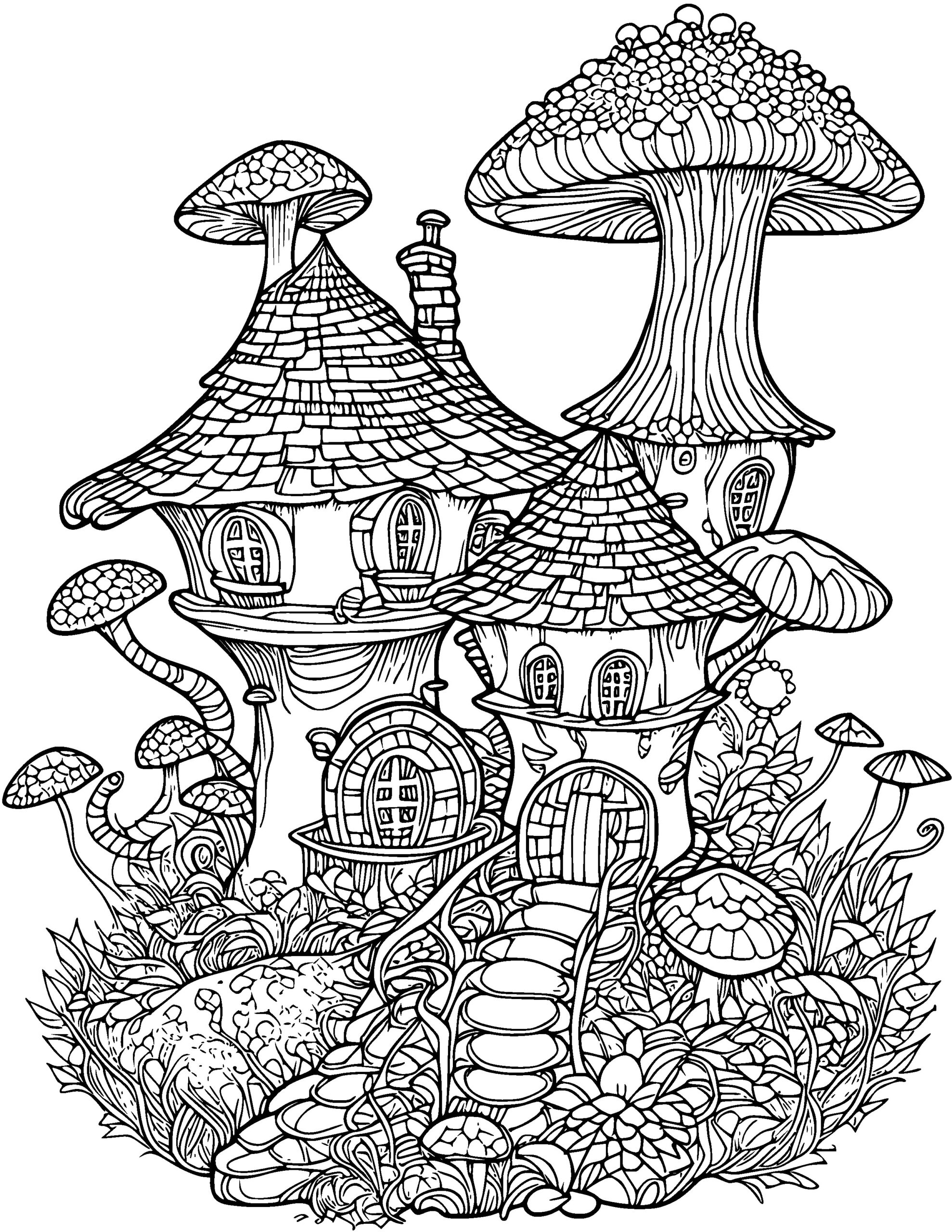 Fairy Home Coloring Pages: Color Your Way to Enchantment! - Coloring ...